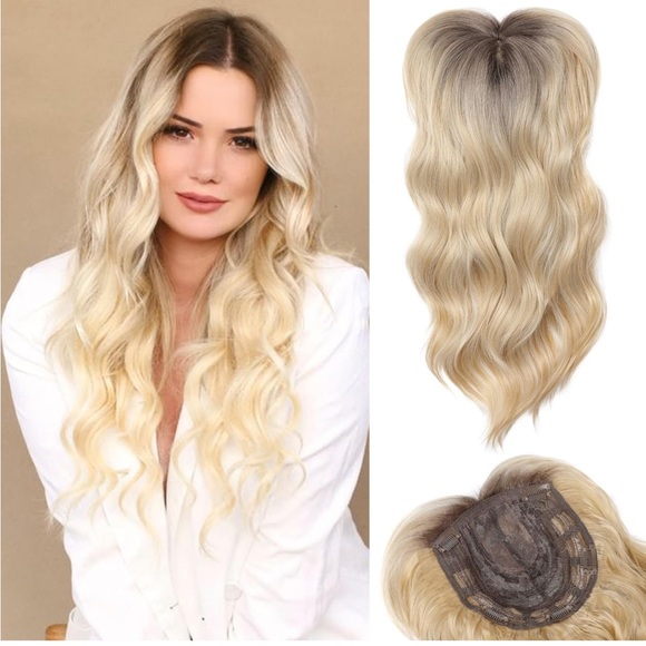 Hair | Hair Topper Wavy Hair Topper With Bangs 18 Inch 65x65 In Large ...